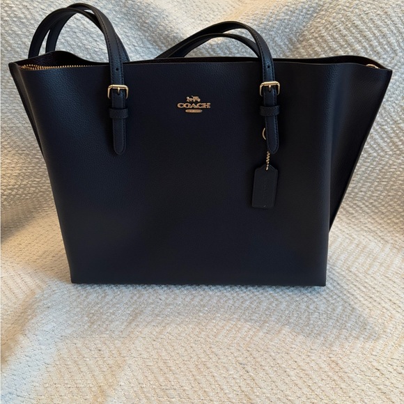 Coach | Bags | Coach Midnight Navy Leather Tote Bag | Poshmark